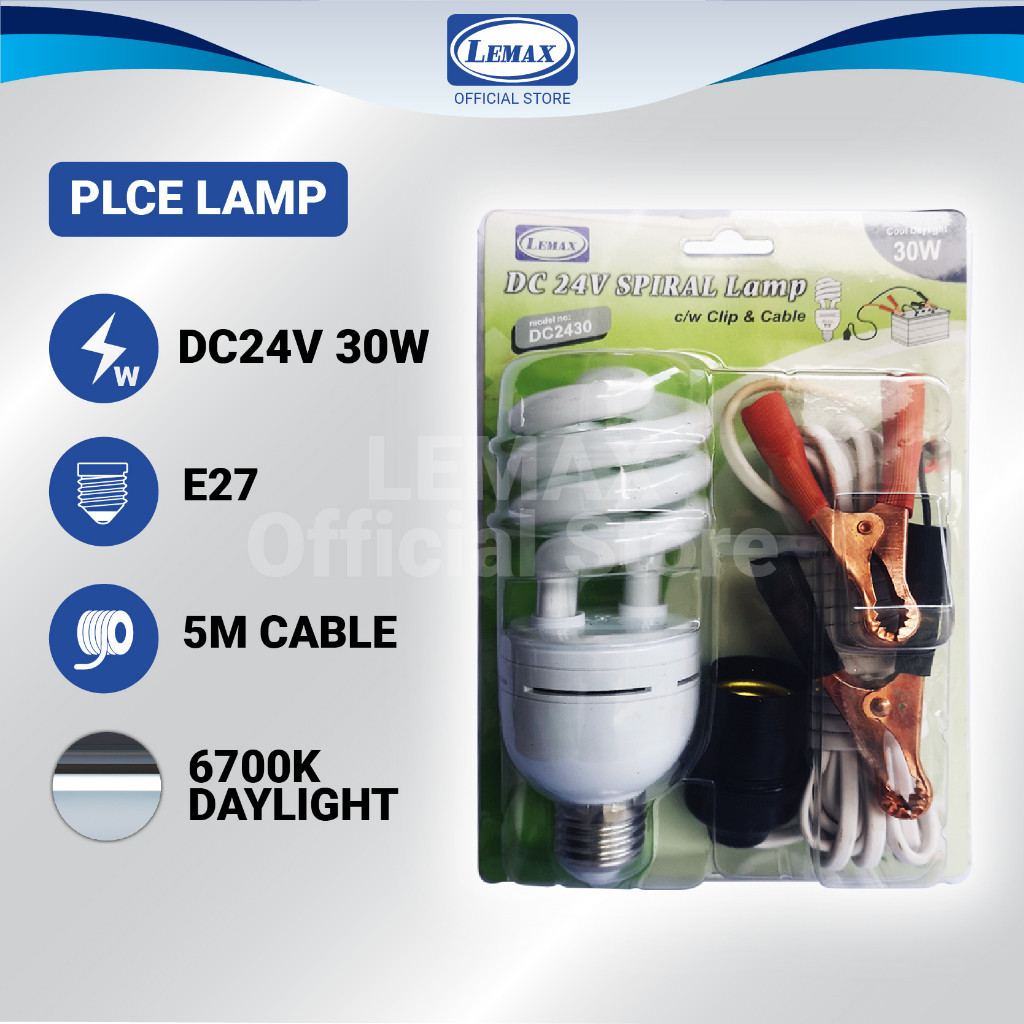 LEMAX DC 12V 24V LED Light Bulb E27 12W 30W Set With Clips Solar Bazaar ...