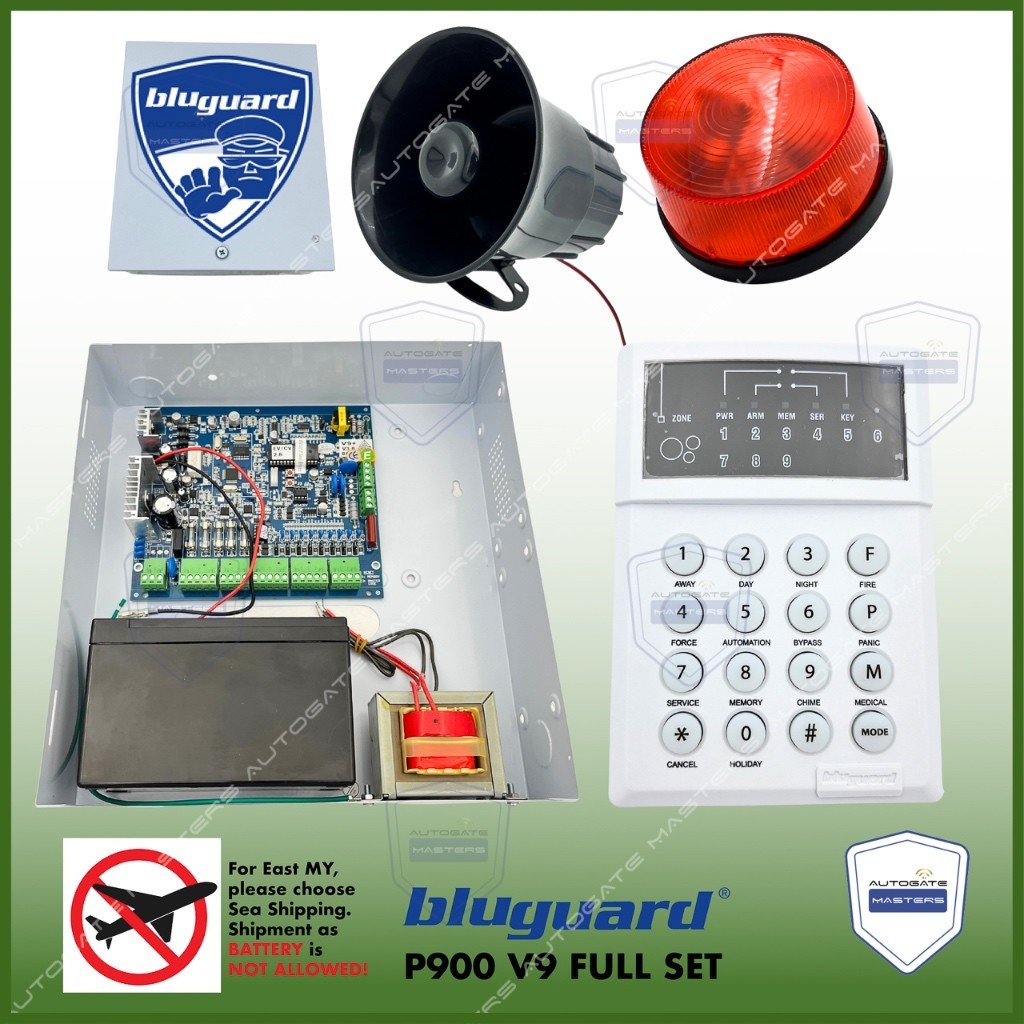 Bluguard Alarm P900 V9 9 Zone Alarm System Voice Package English ...