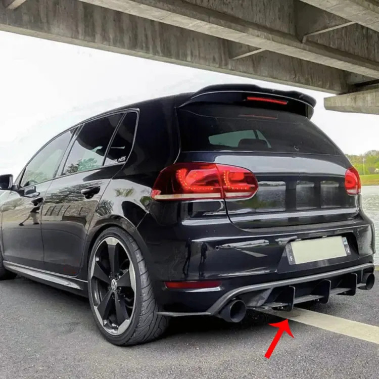 Car Rear Bumper Lip Diffuser Spoiler Rear Side Splitter Deflector For VW Golf MK6 MK7 MK7.5 GTI ...