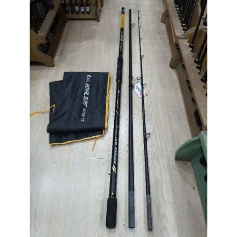 EUPRO ROYAL SURF 15'0" SPINNING SURF ROD BLACK YELLOW COLOUR (3 SECTION ...