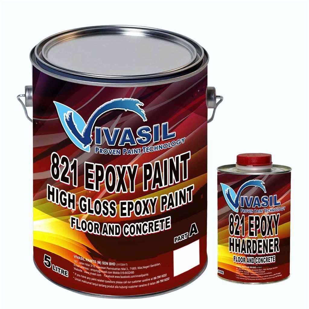 5L-VIVASIL 821 EPOXY PAINT HIGH GLOSS EXTENDED DURABILITY AND HARDNESS ...