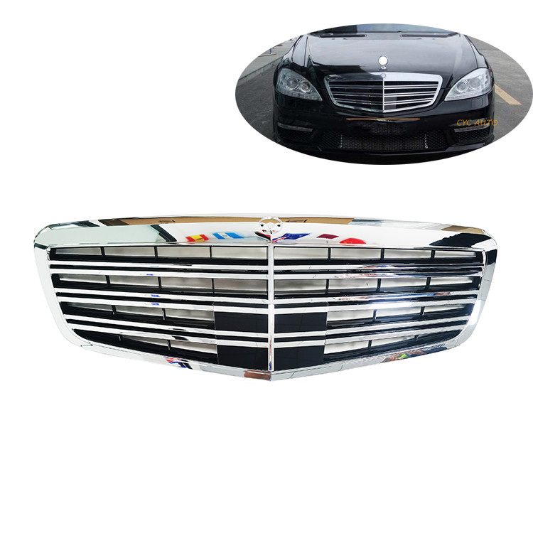 S221 W221 Upgrade Grille AMG Black Silver Front Bumper Grille Mesh ...