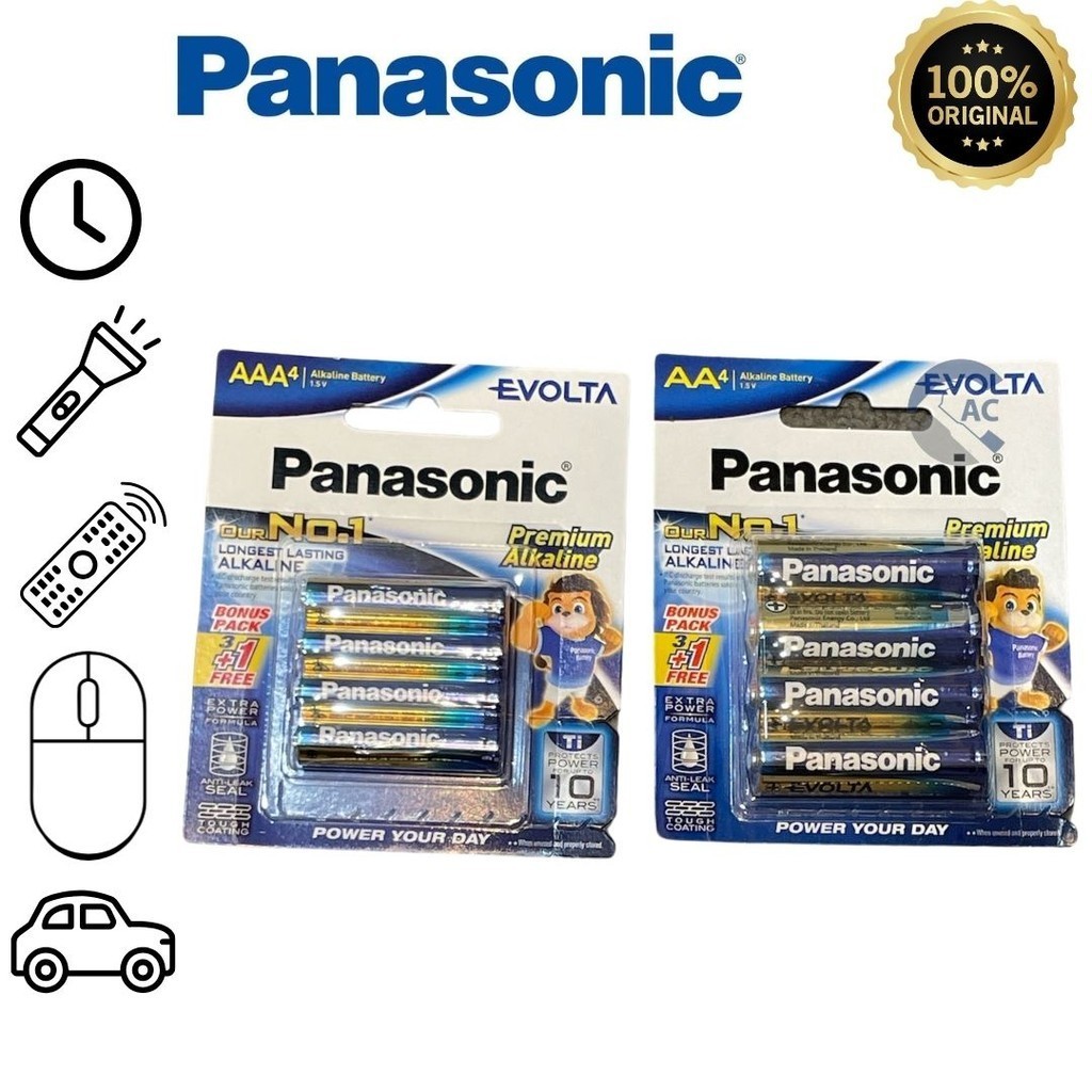 PANASONIC Battery AA | AAA EVOLTA (Premium Alkaline) | Alkaline Battery | 4PCS CARD | Shopee ...