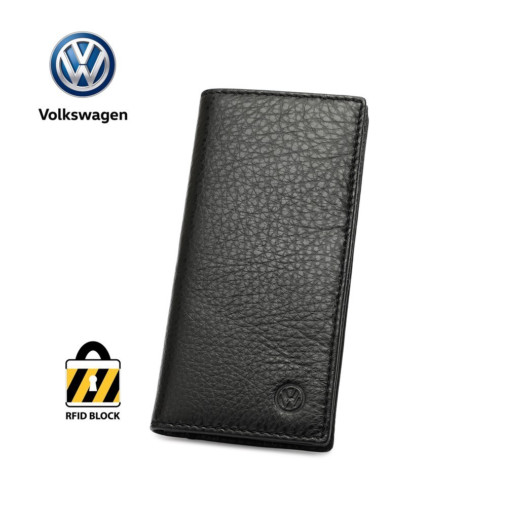 Volkswagen Genuine Leather RFID Bi-Fold Long Wallet - Black VWW 127-1 ...