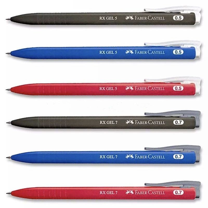 [10pcs] Faber-Castell RX Gel Pen 0.5/0.7 Black Blue Red (1box 10pcs ...