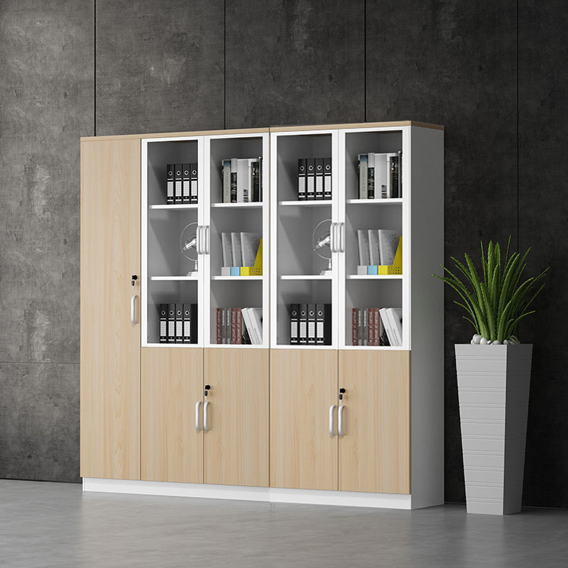 Office Bookcase Simple Modern Wooden Filing Cabinet Wooden Bookcase ...