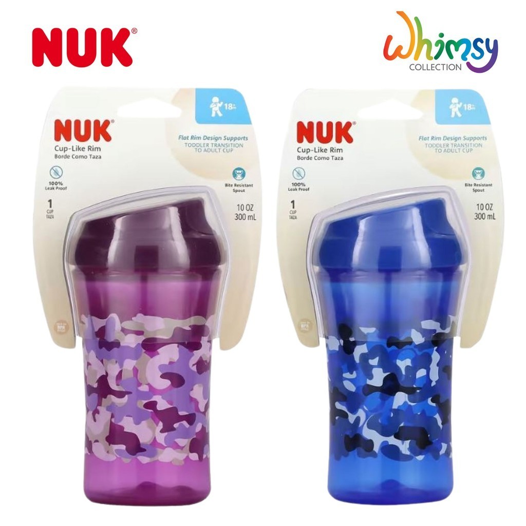 Original NUK Cup Like Rim 10oz 300ml Blue / Purple | Shopee Malaysia