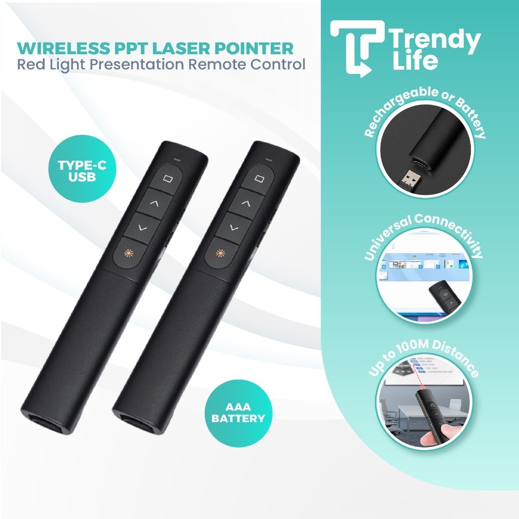 Rechargeable / Battery PPT Laser Pointer Red Light Powerpoint Slide ...