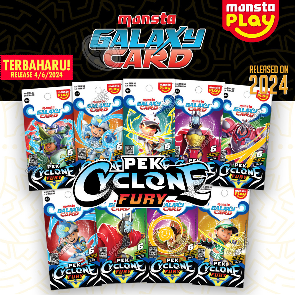 BoBoiBoy Galaxy Card Kad Pek Cyclone Fury 2024 (Full Set) 🆕 | Shopee ...