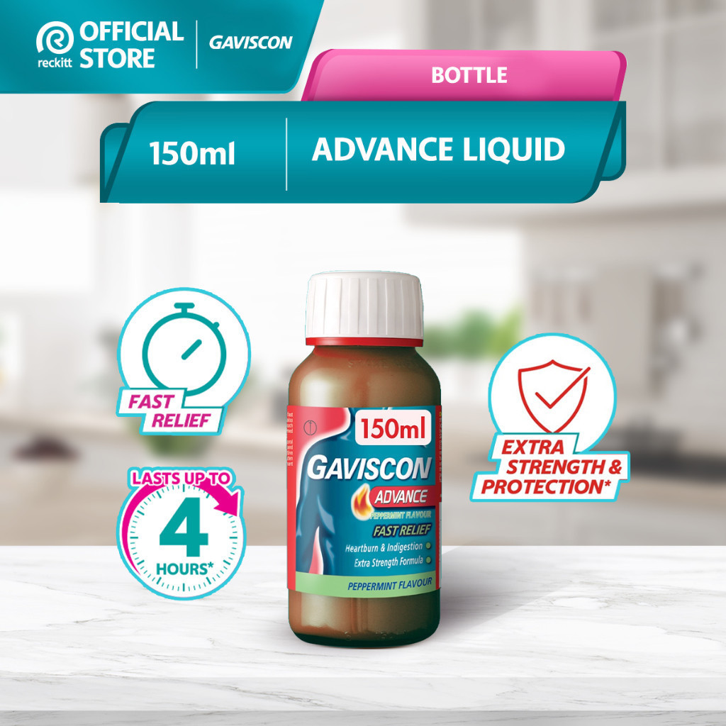 Gaviscon Advance Liquid (150ml) - Fast Relief Heartburn / Indigestion ...