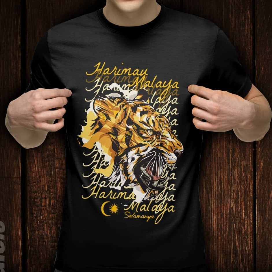 Harimau Malaya Graphic Design Tshirt Baju Lelaki Plus size- 100% ...