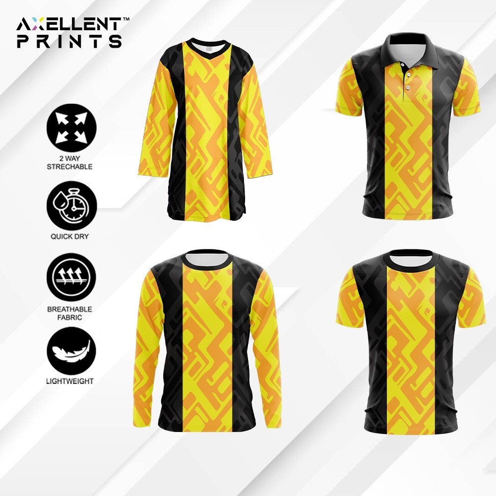 Axellent Prints Spongy Yellow Black Vest Look kuning hitam baju jersey ...