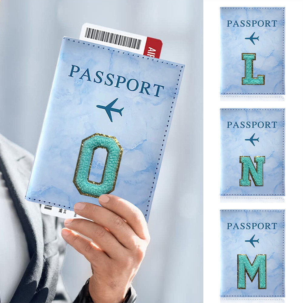 Embroidery sticker Passport Cover PU Leather Protector Travel Passport ...