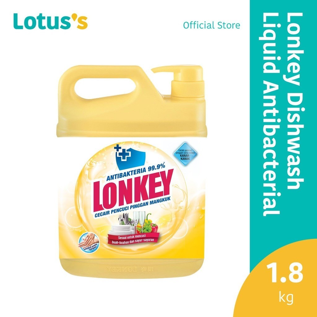 Lonkey Dishwash Liquid Antibacterial 1.8kg | Shopee Malaysia