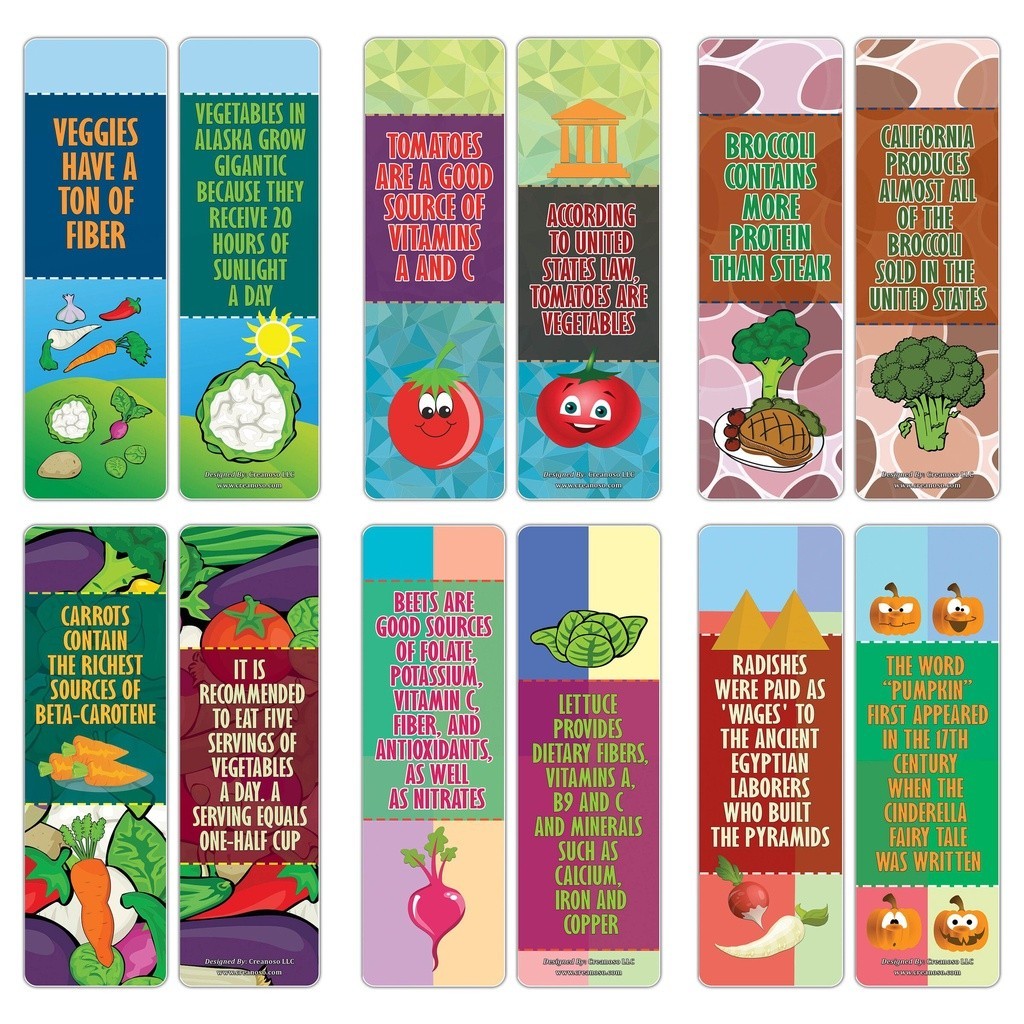 Fun Facts About Vegetables Bookmarks Series 2 (6-pack) | Shopee Malaysia