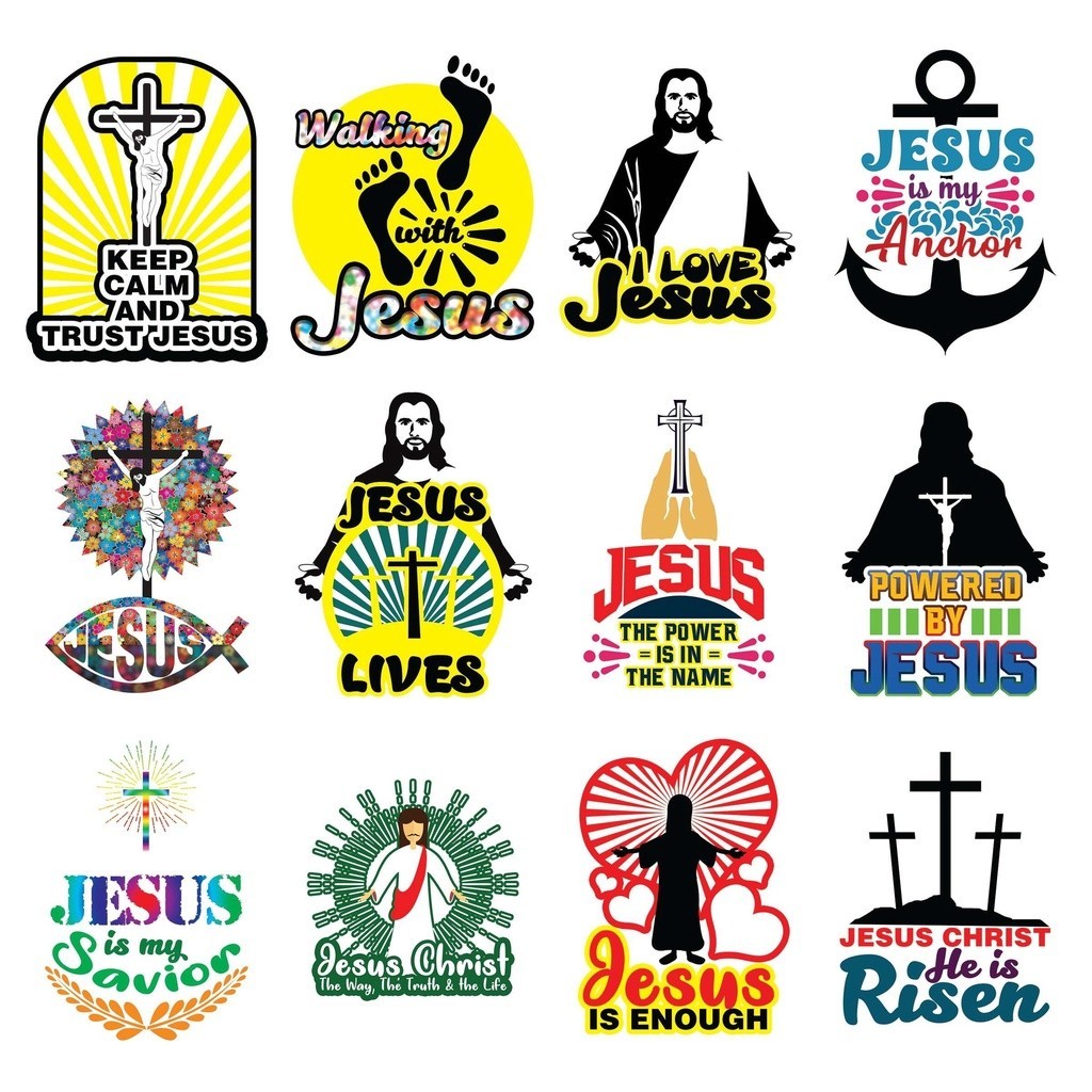 Jesus Stickers for Kids (12 designs x 1pc each) | Shopee Malaysia