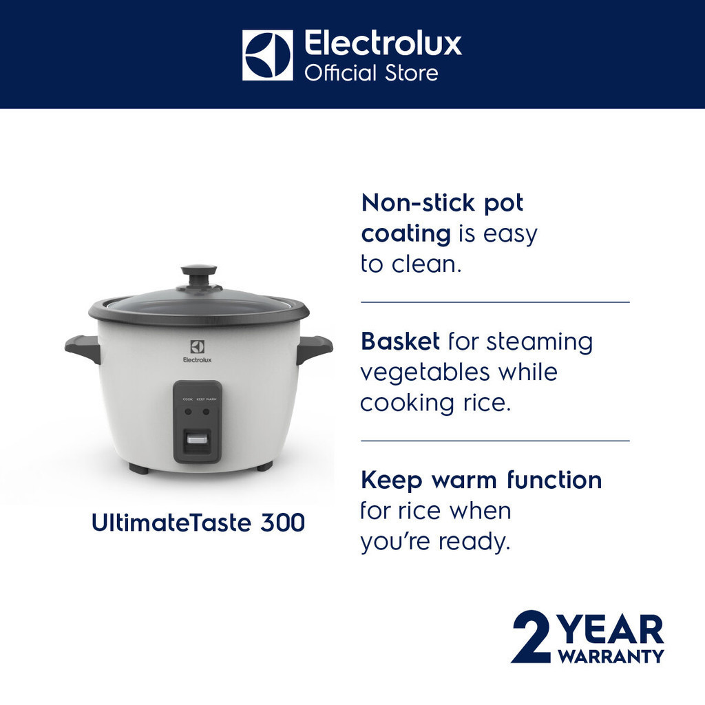 Electrolux Create 2 Conventional Rice Cooker (1.3L) E2RC1-220W | Shopee ...