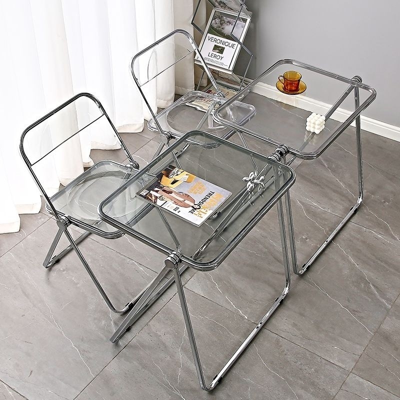 Get gifts/JY-H/Acrylic Folding Table Clothing Store Milk Tea Shop Makeup Folding TableinsStudent ...