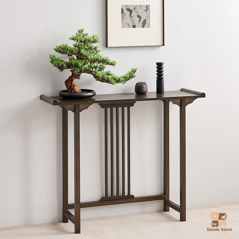 Console table Buddha niche solid wood altar wall cabinet narrow console ...