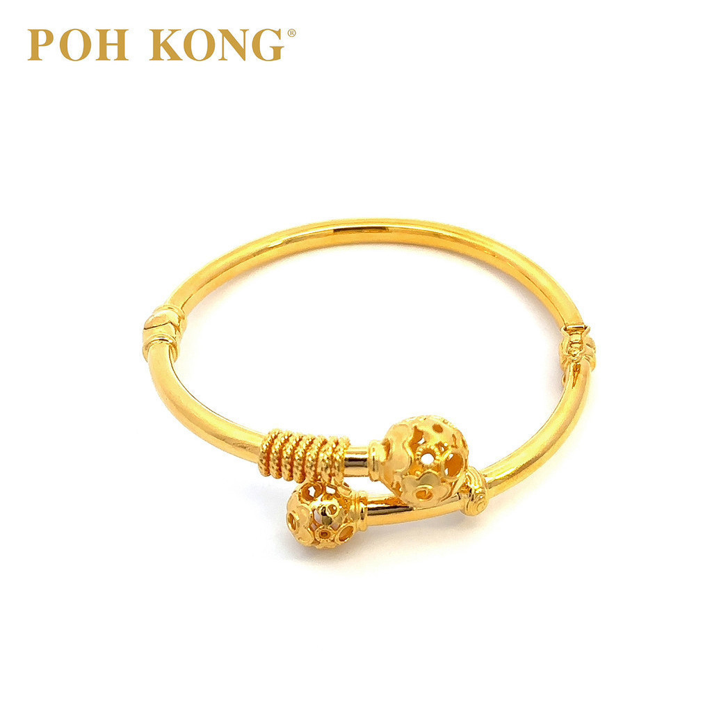POH KONG 916/22K Gold Tranz Classic Orb Bangle | Shopee Malaysia