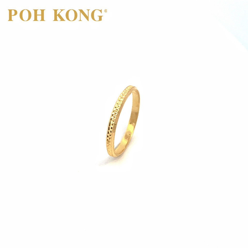 POH KONG 916/22K Gold Diamond Cut Ring | Shopee Malaysia