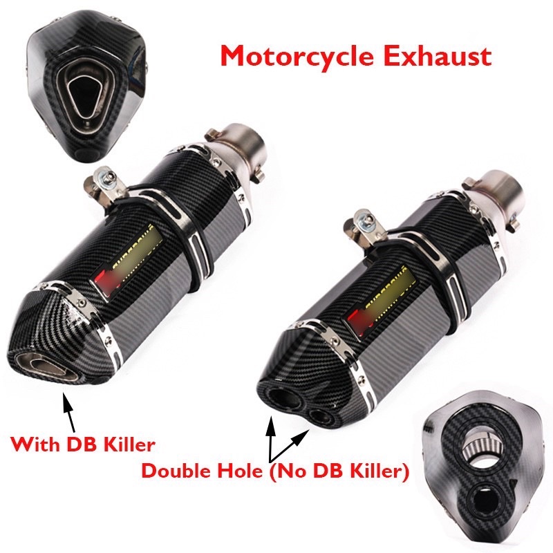 36~51mm Muffler Carbon Fibre Design short motorcycle exhaust Only ...