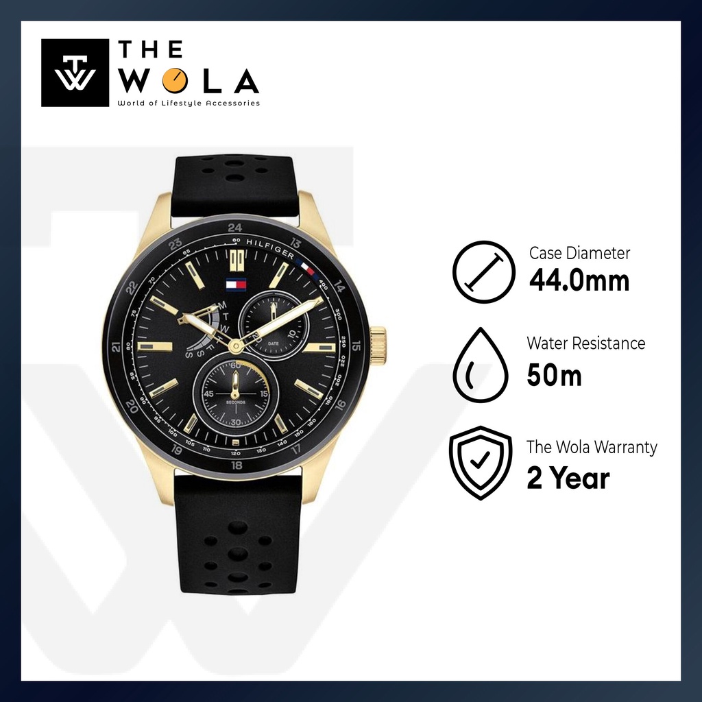(2 Years Warranty) Tommy Hilfiger Men's Chronograph Watch Asutin Black ...