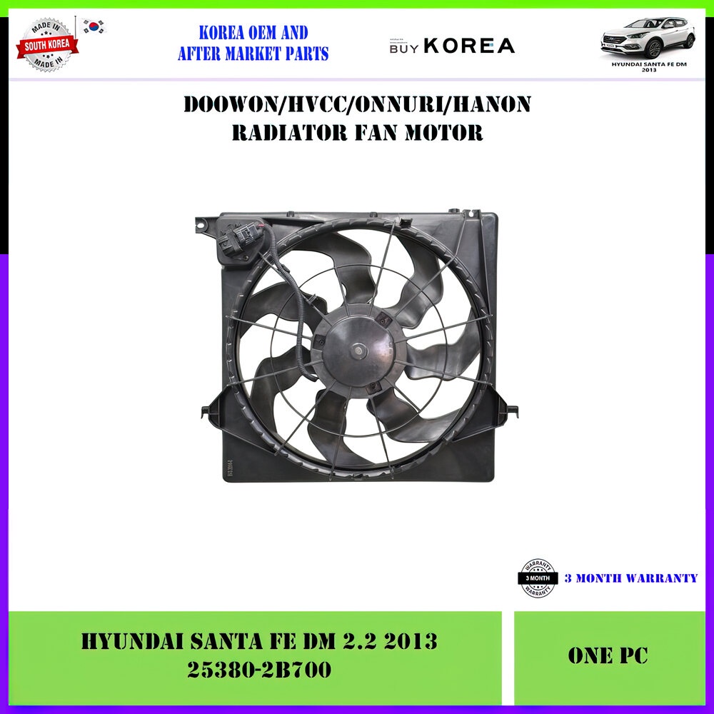 Hyundai Santa Fe DM 2.2 2013 Korea Aftermarket Radiator Fan Motor ...