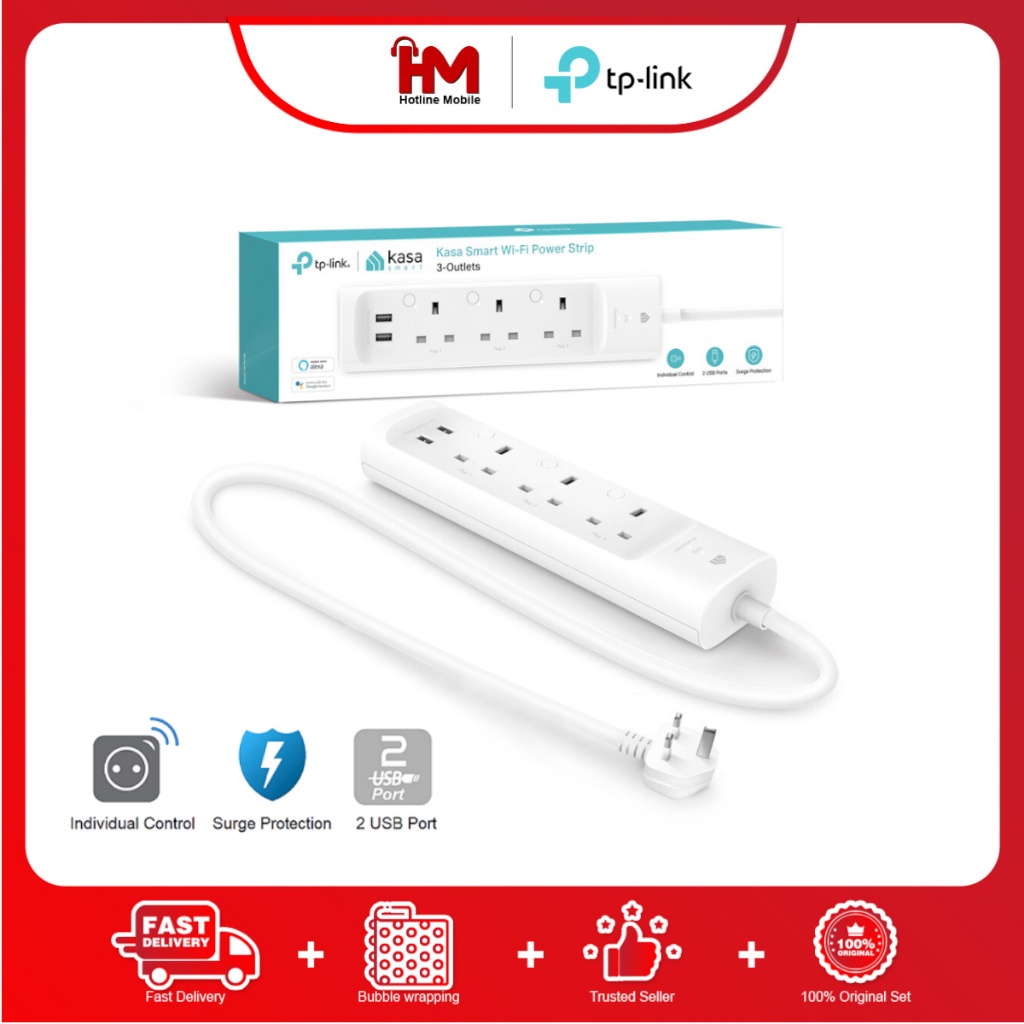 TP-LINK KP303 | 3-Outlets Kasa Smart Wi-Fi Power Strip | Shopee Malaysia