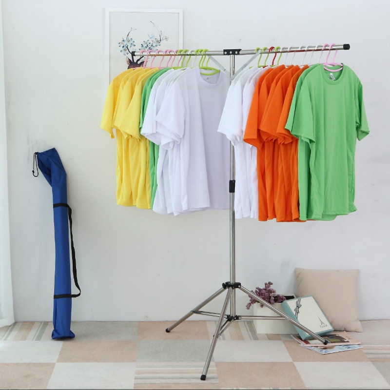 HY& Stainless Steel Simple Clothes Hanger Floor Balcony Collapsible ...