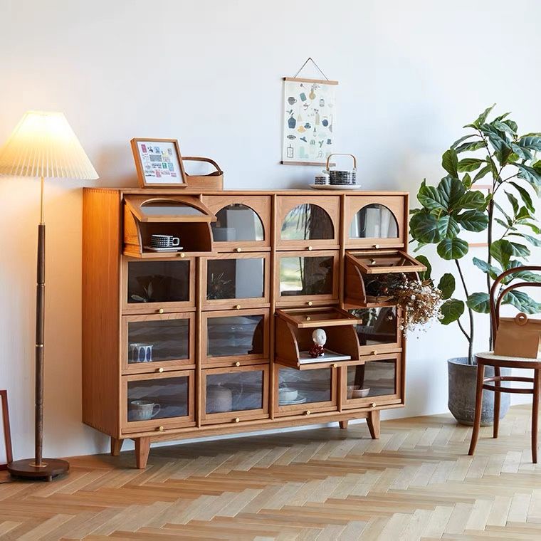 Nordic Modern Living Room Display Cabinet Japanese Style Locker Solid ...