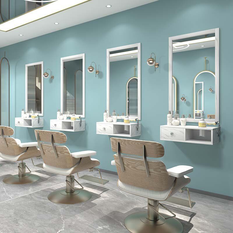 HY@ For Hair Salon Haircut Mirror Hair Salon Dressing Table Cabinet ...