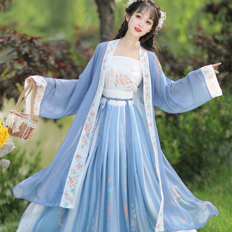 Super Fairy Chinese Style Hanfu Skirt Suit l Hanfu Women Long Pleated ...