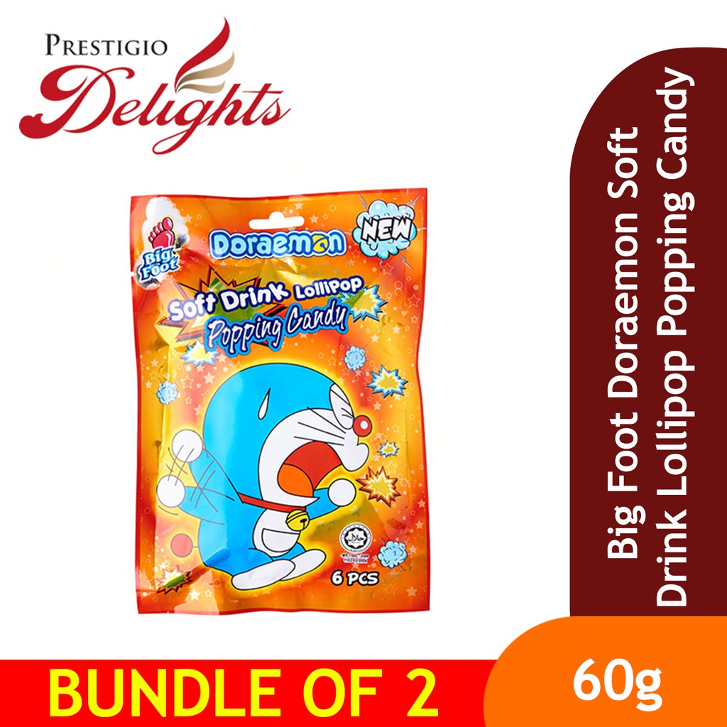 Big Foot Doraemon Soft Drink Lollipop Popping Candy 60g Bundle of 2 ...