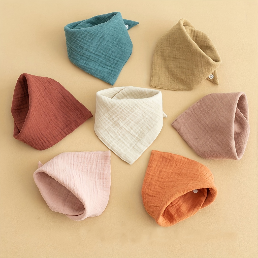 3-Piece Baby Soft Cotton Bibs for Newborns and Toddlers Plain Colors ...