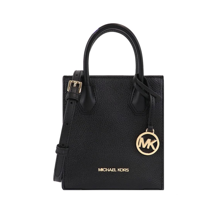 Michael Kors Mercer Extra-Small Pebbled Leather Crossbody Bag - Black ...