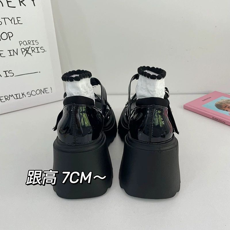 Thick High Heel Mary Jane Shoes Female British Niche Design Fashion ...