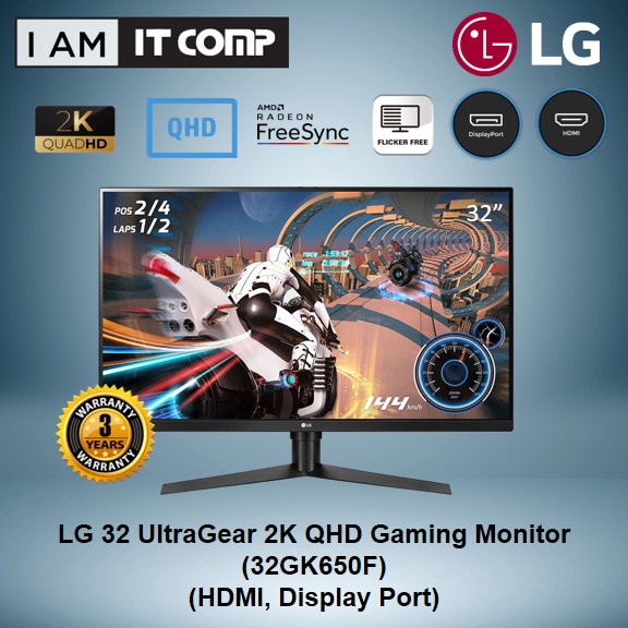LG 32 Inch 32GK650FB / 32GK650F-B UltraGear 2K QHD Gaming Monitor ...