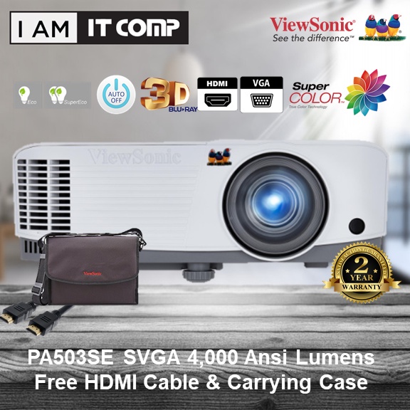 ViewSonic PA503SE 4,000 ANSI Lumen SVGA with HDMI Business & Education ...