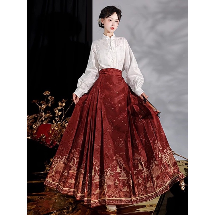Danmo Hanfu Female Fireworks Pavilion Ming Dynasty National Danmo Hanfu ...