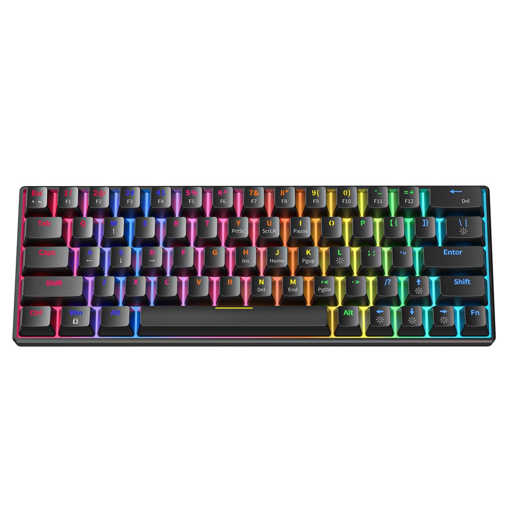 Zifriend KA646 Mechanical Keyboard Swappable Rainbow backlight Gaming ...
