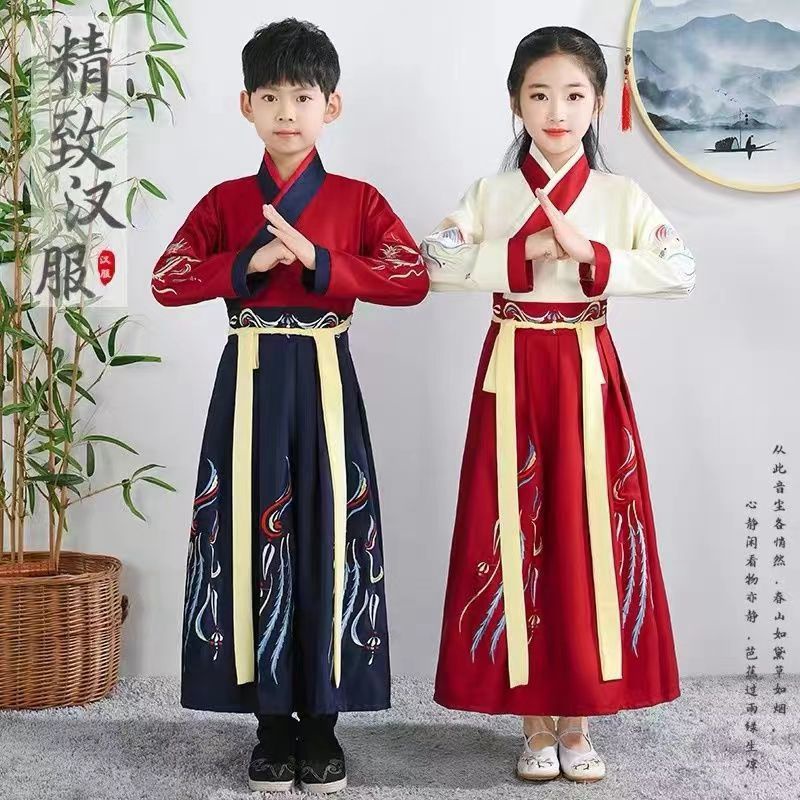 Hanfu, boys, traditional Clothing school uniforms, elementary Hanfu ...