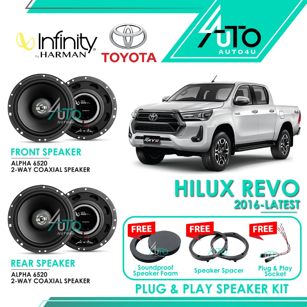 Infinity Speaker Toyota Hilux Revo An110 2016 Plug & Play Car Speaker PNP Front Rear No Modify ...