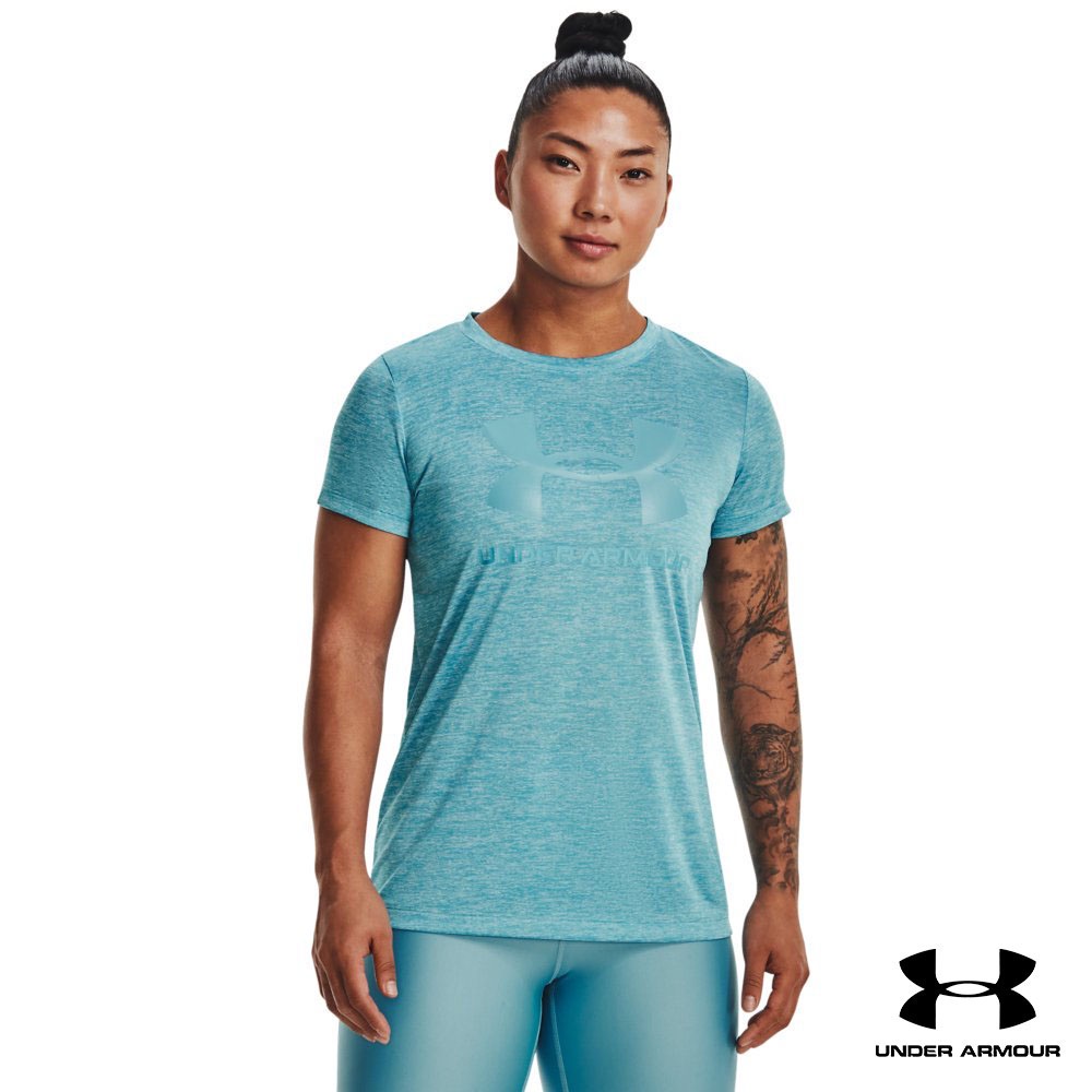Under Armour UA Women's Tech™ Twist Big Logo Gel Short Sleeve | Shopee ...