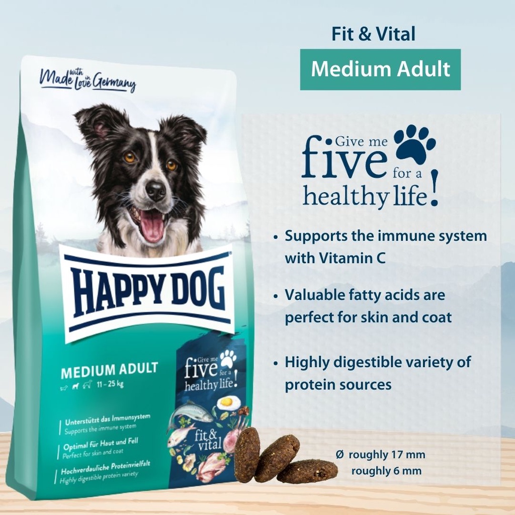 Happy Dog Fit & Vital Medium Adult 1kg | Shopee Malaysia