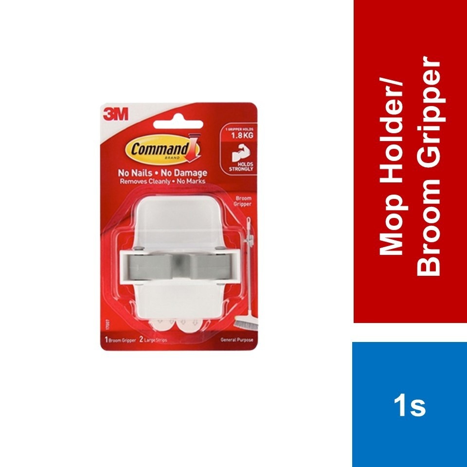 3M Command Wall Mounted Mop Holder/Broom Gripper 1s | Shopee Malaysia