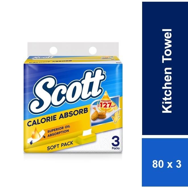 Scott Calorie Absorb Kitchen Towel Softpack (80s x 3 Packs) - Superior ...