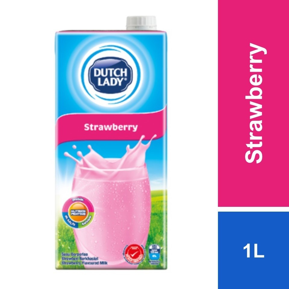 Dutch Lady UHT Milk Strawberry 1L [Exp 21 Jan 2026 &/ Later] | Shopee ...