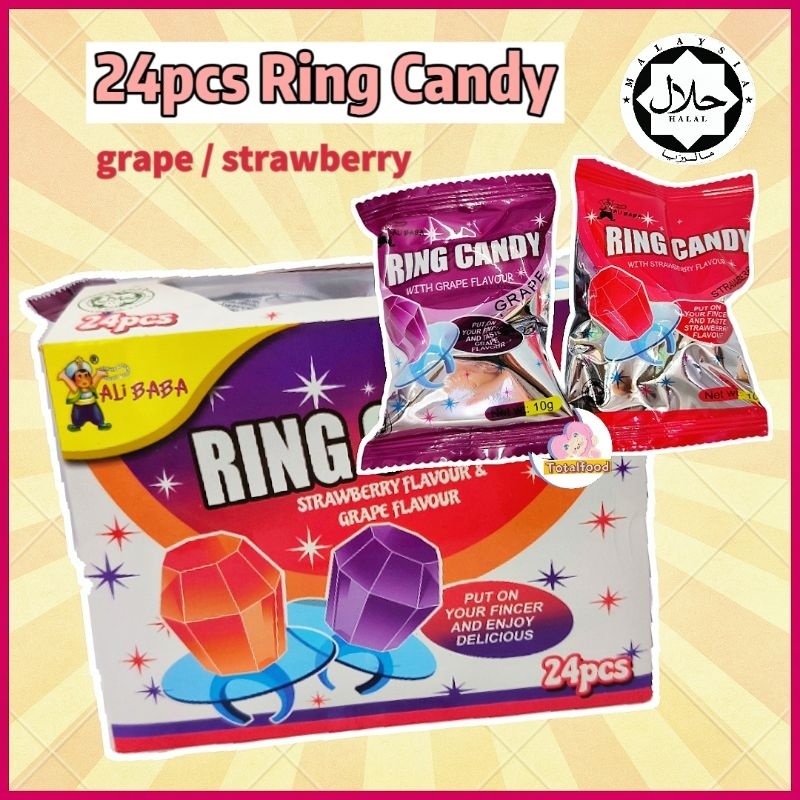 24pcs Ali Ring Candy lollipop put on your finger and enjoy delicious ...