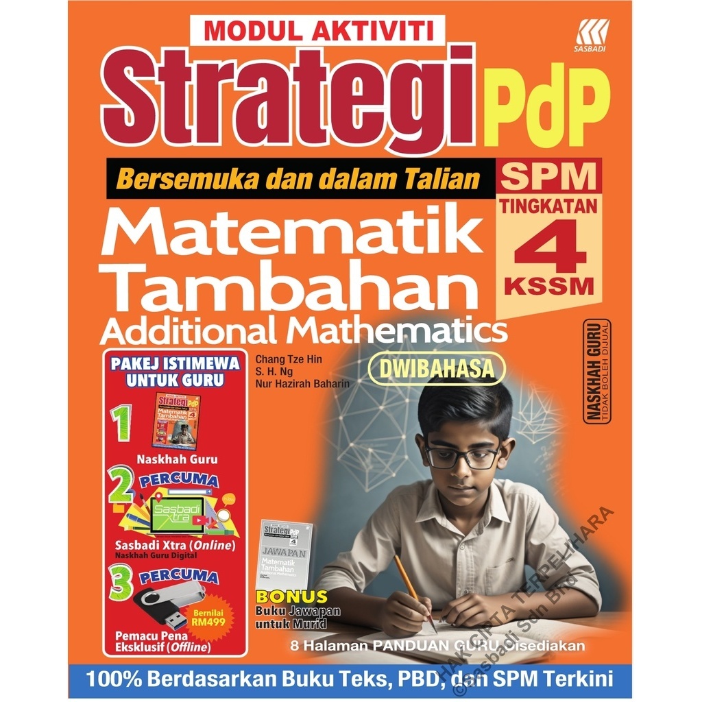 Sasbadi 2024: Modul Aktiviti Strategi PDP: Matematik Tambahan Tingkatan 4 + Booklet (Edisi Murid ...